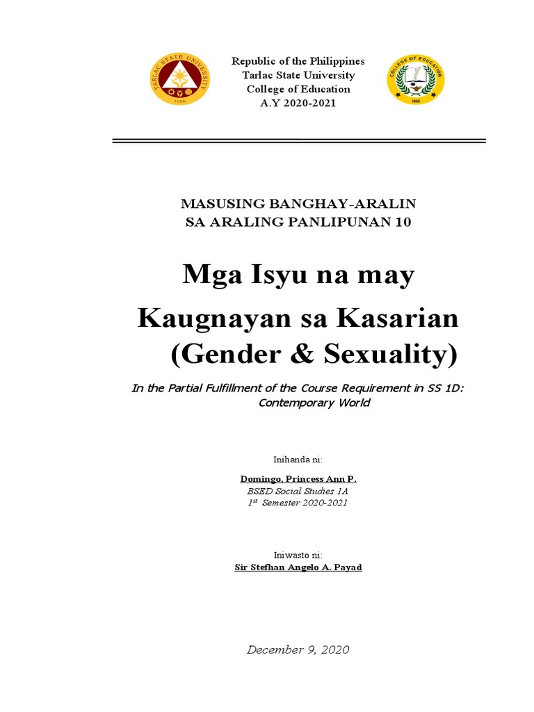 Lesson Plan On Gender | PDF
