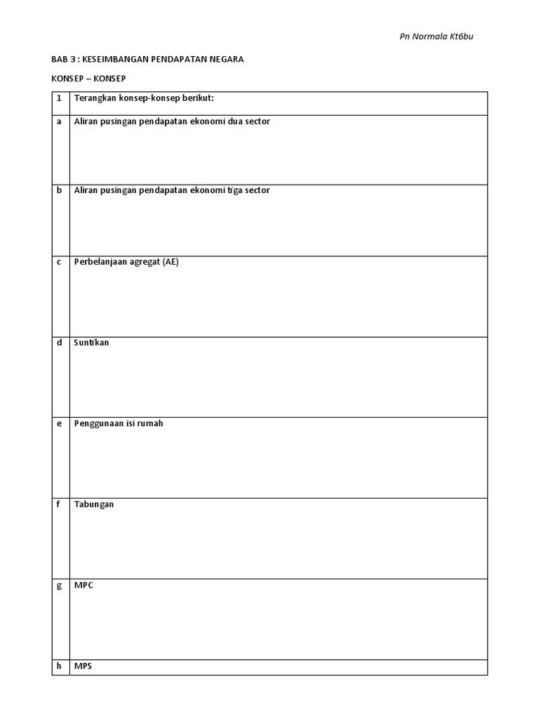 Bab 3 Nota Keseluruhan | PDF