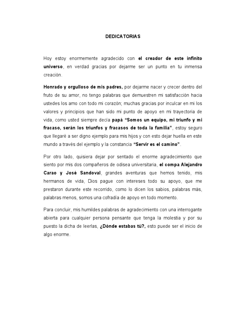 Ejemplos de Dedicatorias. | PDF | Amor