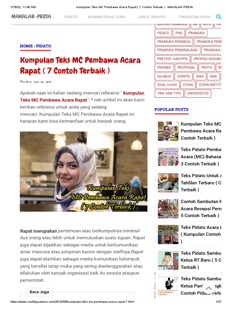 Kumpulan Teks MC Pembawa Acara Rapat (7 Contoh Terbaik) - MAKALAH-PEDIA ...