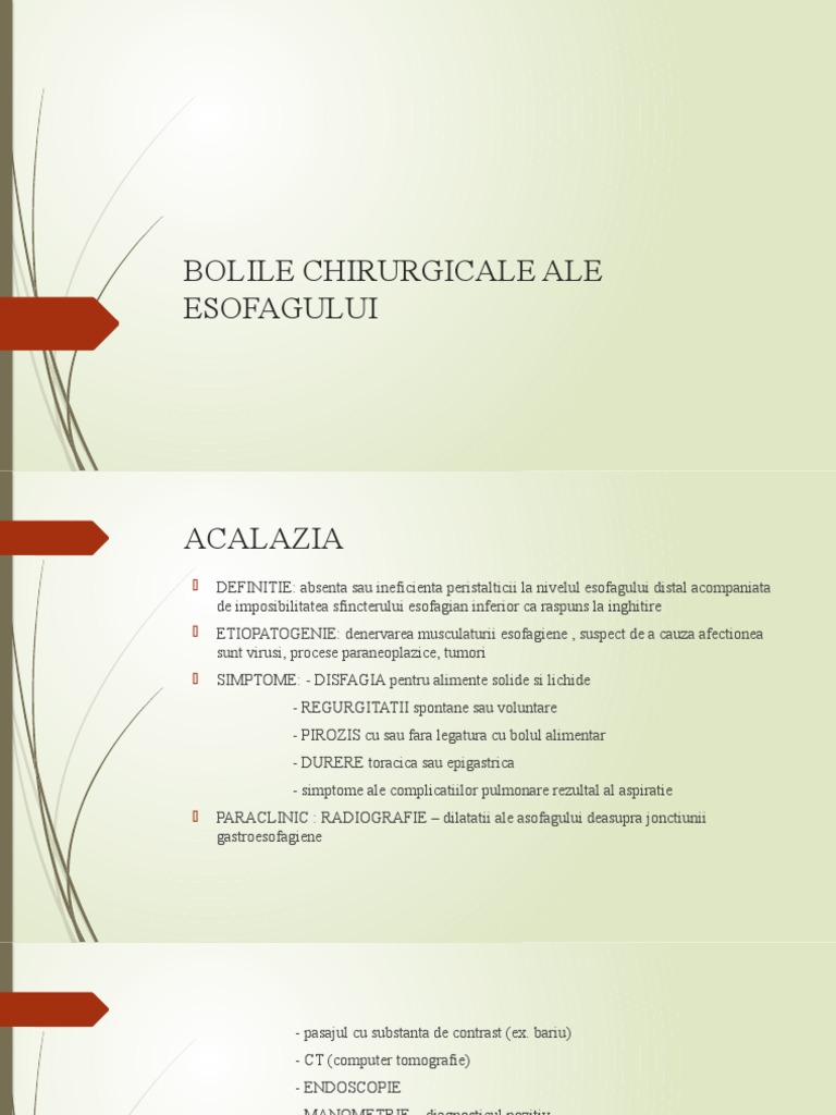 2.bolile Chirurgicale Ale Esofagului | PDF