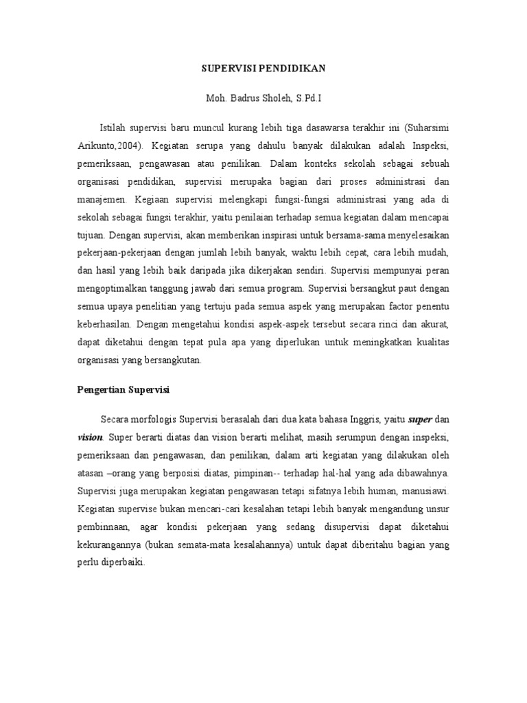 Supervisi Pendidikan | PDF