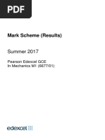 Edexcel IAL Mechanics M1 Mark Scheme | PDF | Physics