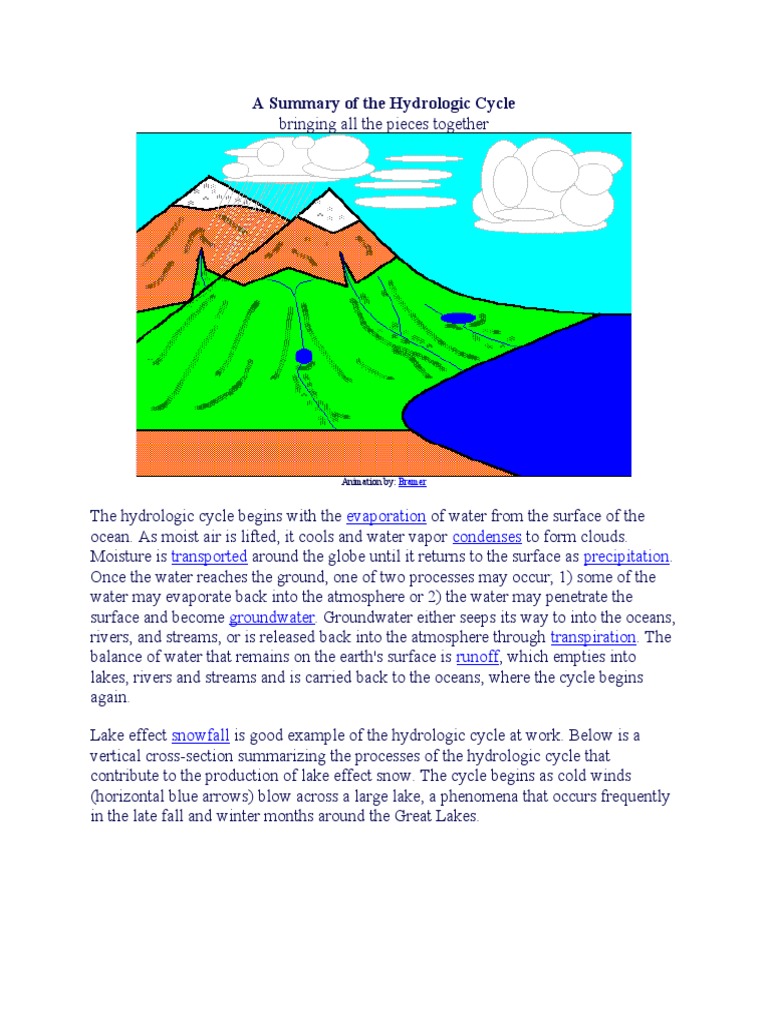 A Summary of The Hydrologic Cycle | PDF | Water Cycle | Precipitation