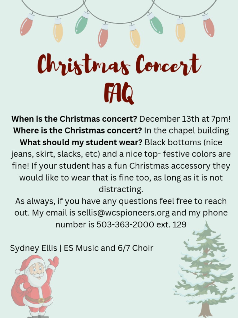 Christmas Concert FAQ | PDF