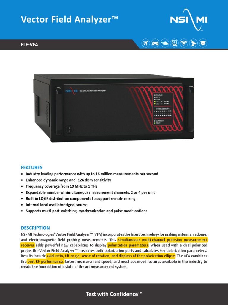 H - NSI MI ELE VFA Vector Field Analyzer v2.1 | PDF | Signal To Noise ...