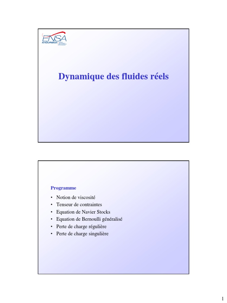 Cours4 DYNAMIQUE DES FLUIDES REELS | PDF | Viscosité | Fluide