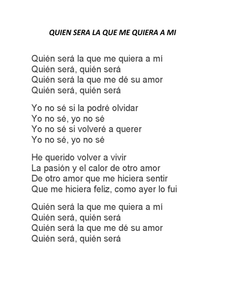 Quien Sera La Que Me Quiera A Mi | PDF Quien Sera La Que Me Quiera A Mi | PDF