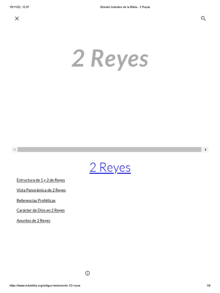 Estudio Inductivo de La Biblia - 2 Reyes | PDF | Libros de reyes ...