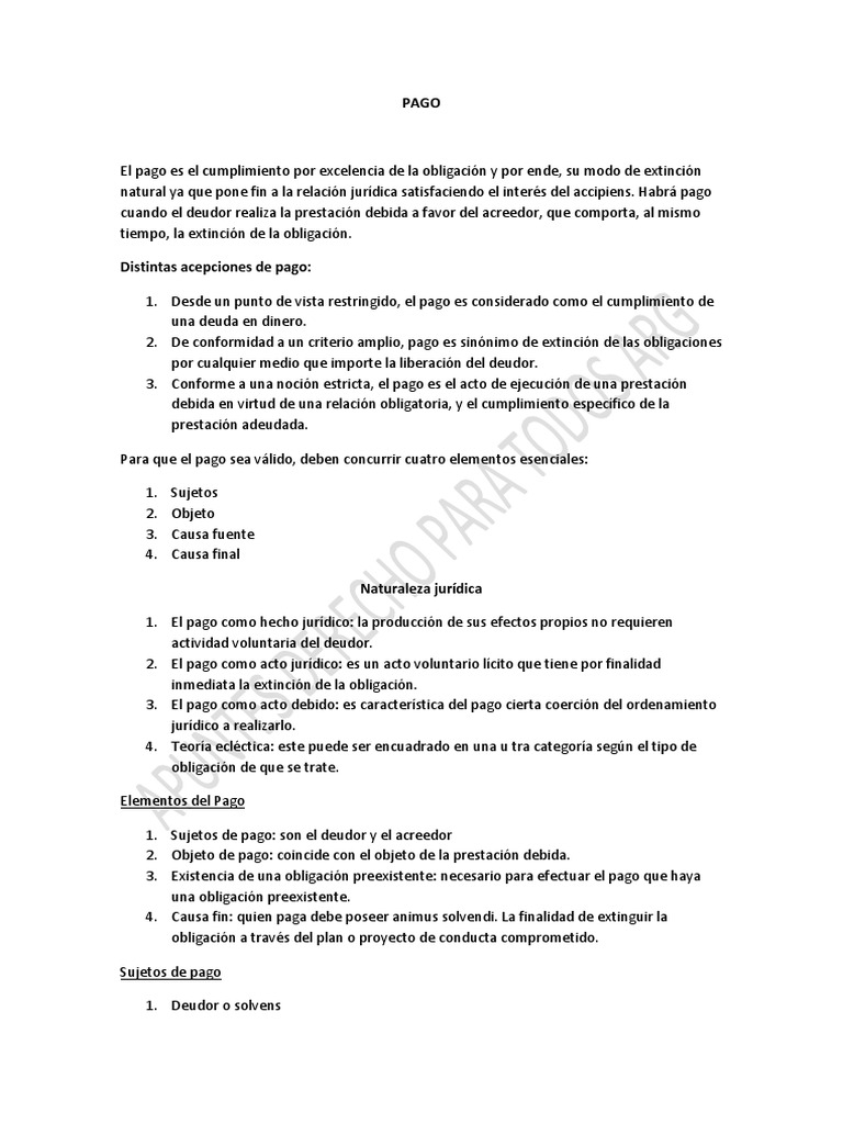 PAGO | Descargar gratis PDF | Pagos | Derecho empresarial