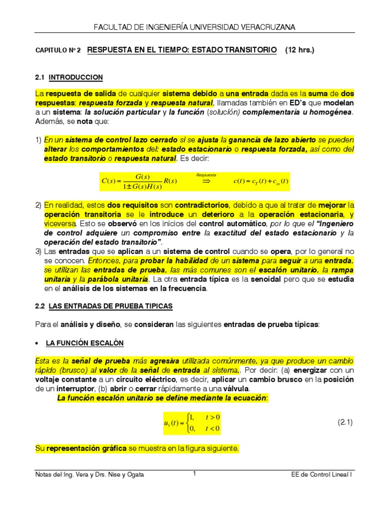 Capítulo 2P-E Respuesta Estado Transitorio Tss | PDF