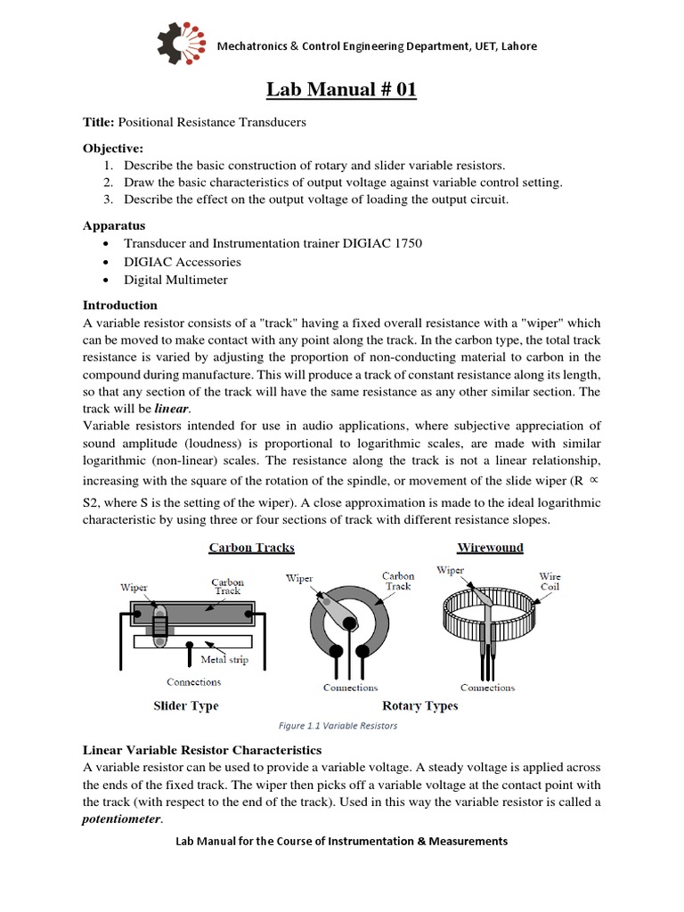 MCT-335 InM LabManual 01 | PDF | Resistor | Electrical Resistance And ...
