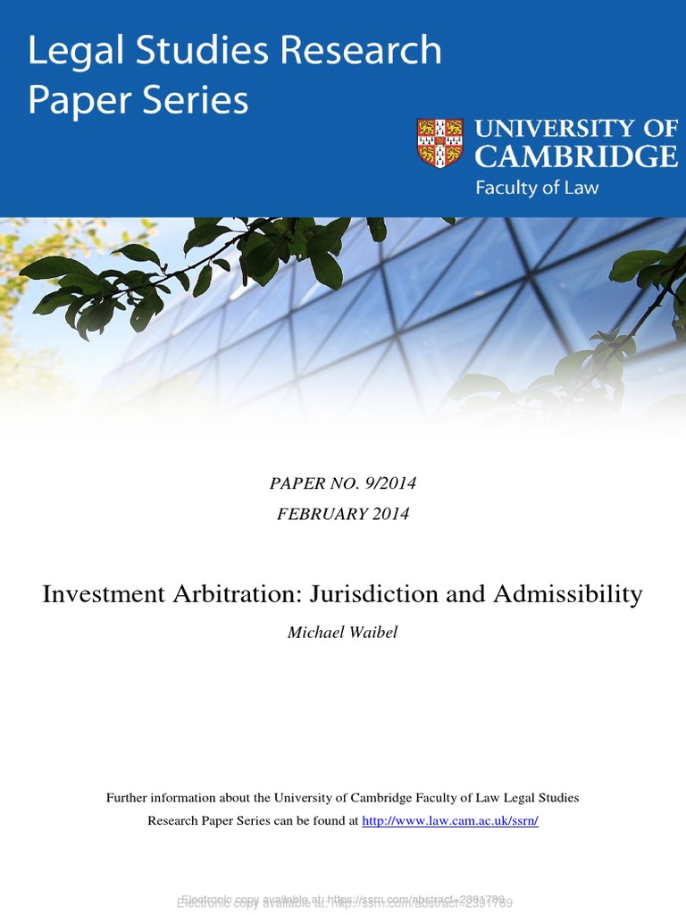 Investment Arbitration Jurisdiction and Admissibility | PDF ...