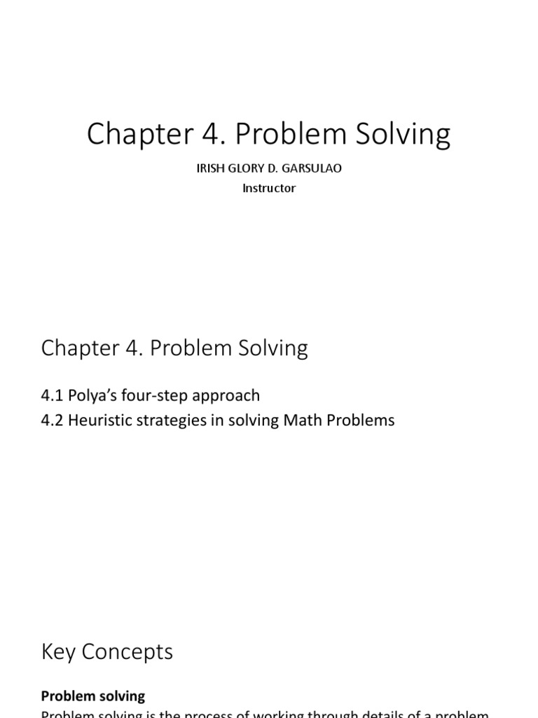 Chapter 4. Problem Solving | PDF | Heuristic | Mathematics
