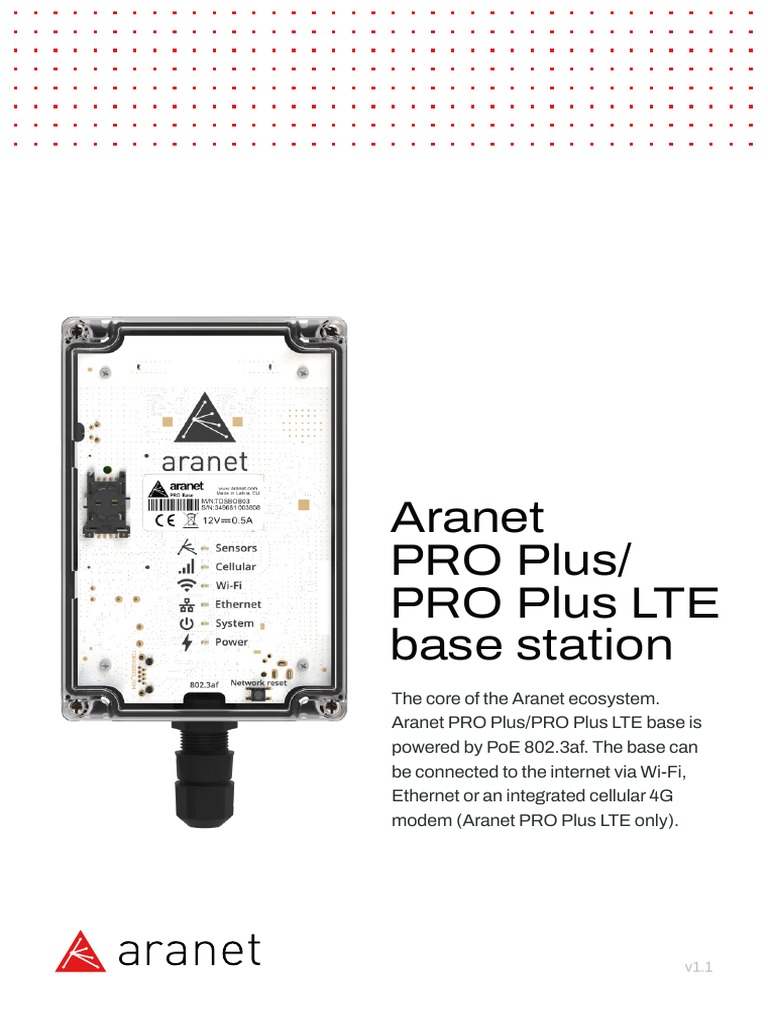 Aranet PRO Base Station Datasheet v11 | PDF | Wi Fi | Computer Engineering