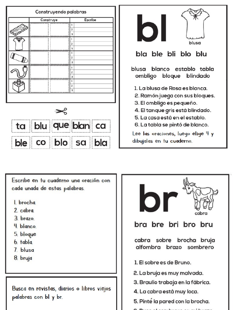 Guías de Lenguaje Grupos Consonánticos | PDF