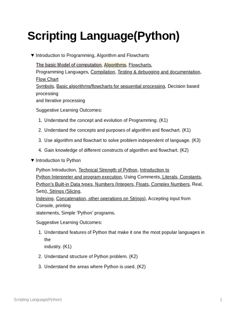 Scripting Language (Python) | PDF