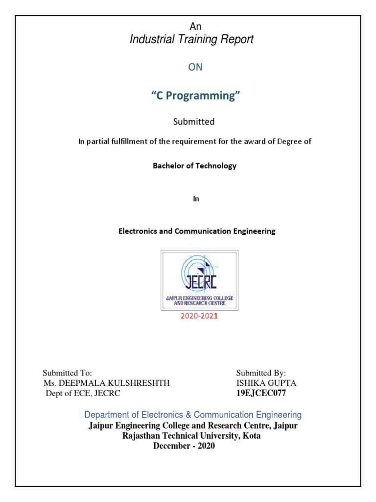 Industrial Training Project | PDF
