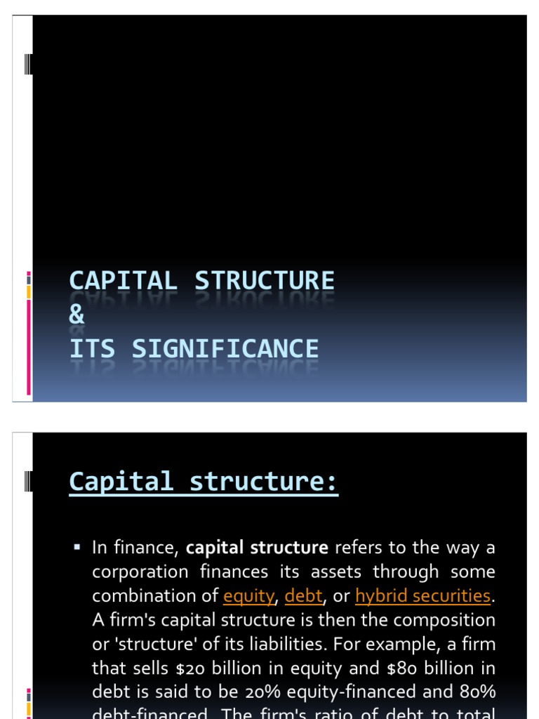 Capital Structure | PDF | Finance & Money Management | Law