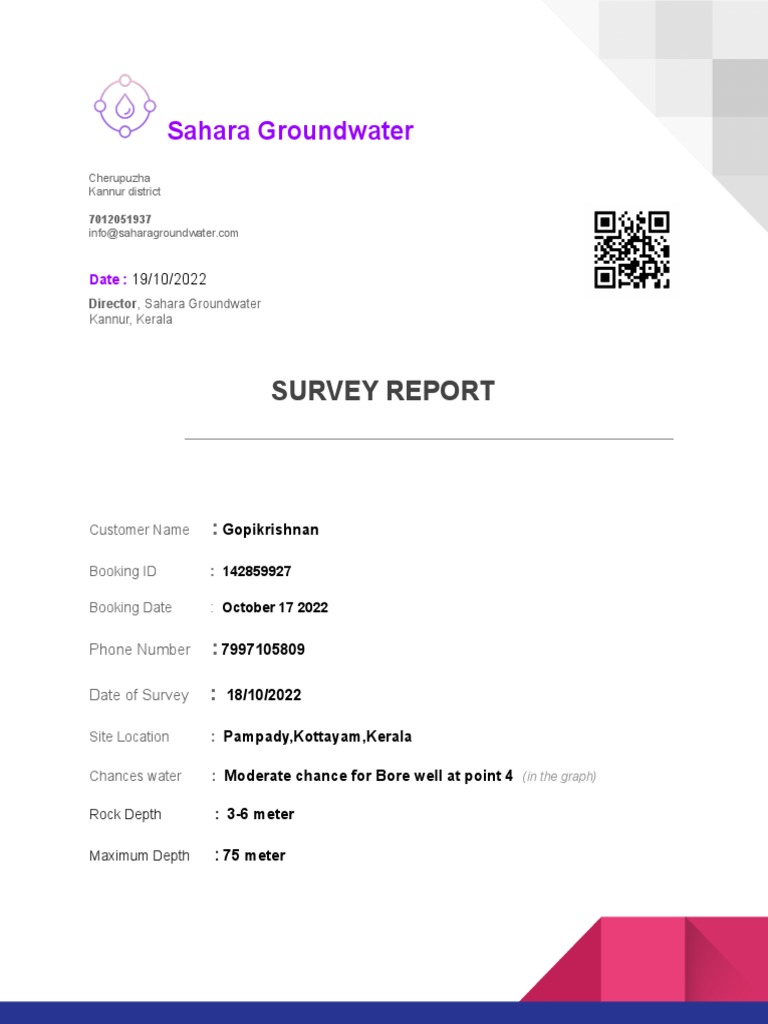Groundwater Survey Report | PDF