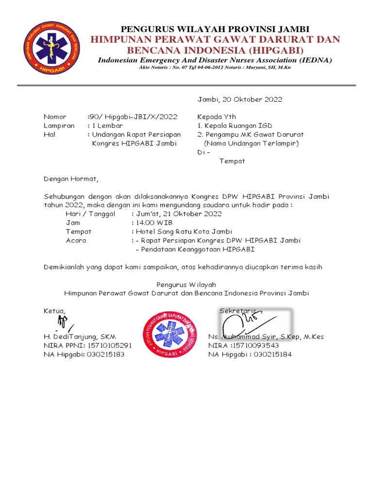 Undangan Persiapan Kongres Hipgabi | PDF