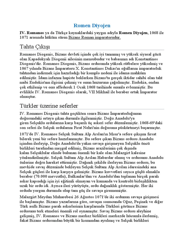Romen Diyojen | PDF