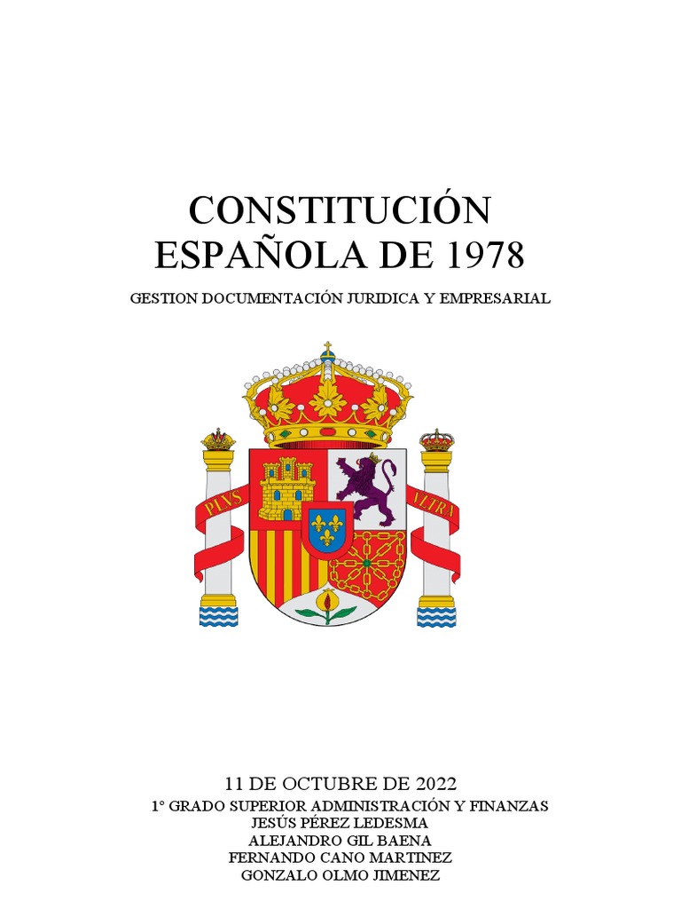 Constitución Española De 1978 Pdf Legislador Ley Pública
