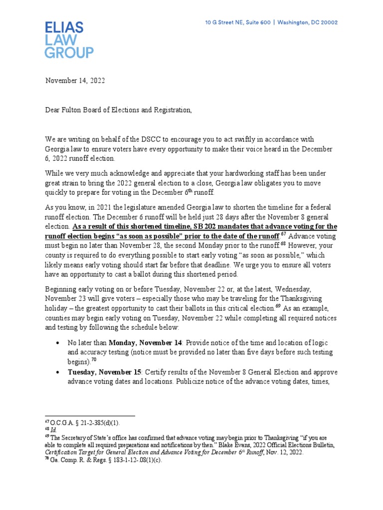 Georgia Runoff Election Voting Guidelines | PDF