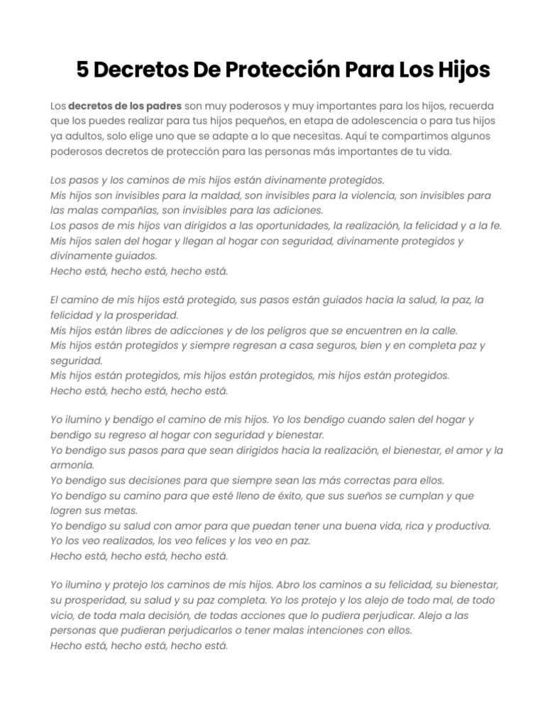 5 Decretos | PDF | Amor