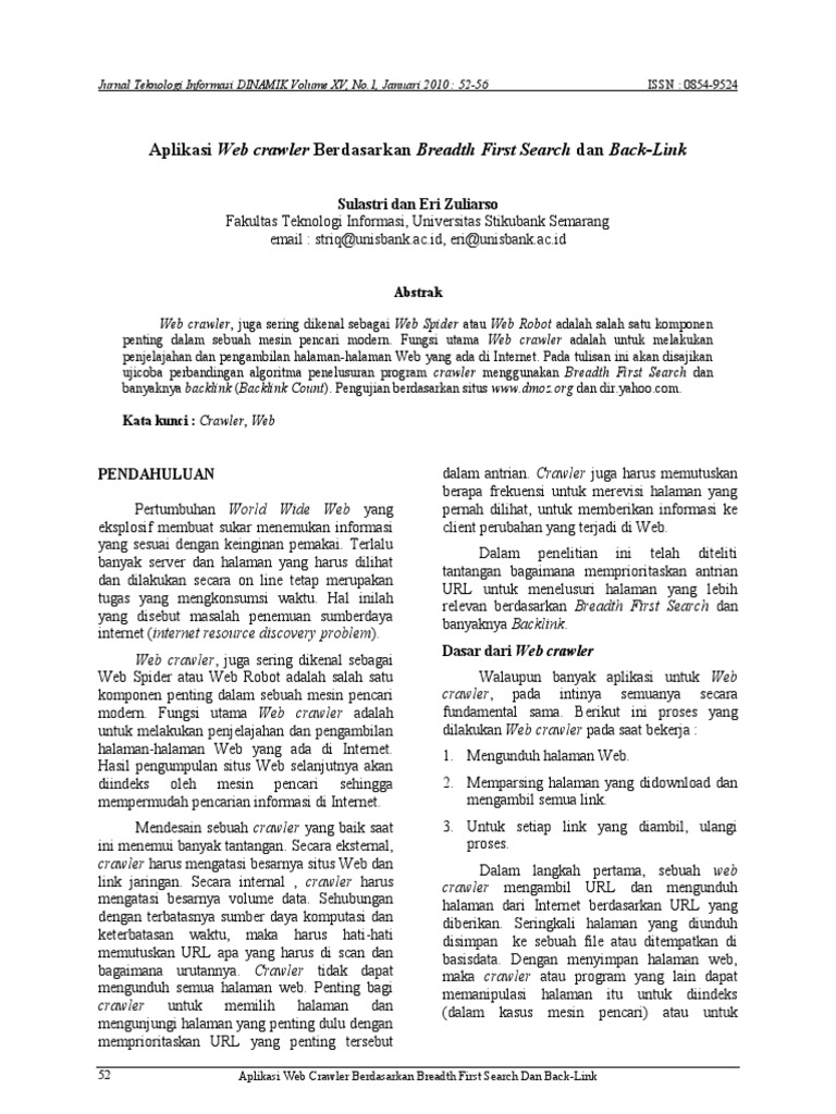 Web Crawler: BFS dan Backlink Count | PDF