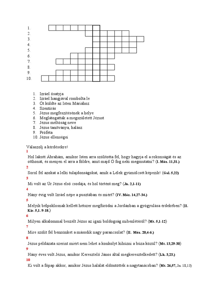 Keresztrejtvény | PDF