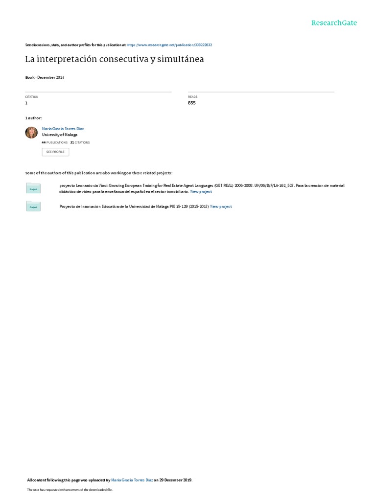 La Interpretacion Consecutiva y Simultan | PDF