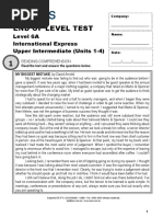English File Intermediate Unit 1 Test | PDF | Foods