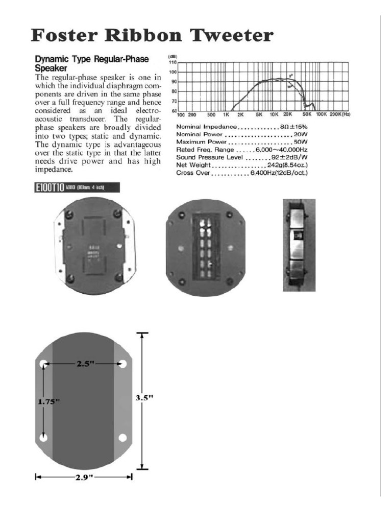 279 468 Foster E100t10 Spec Sheet | PDF