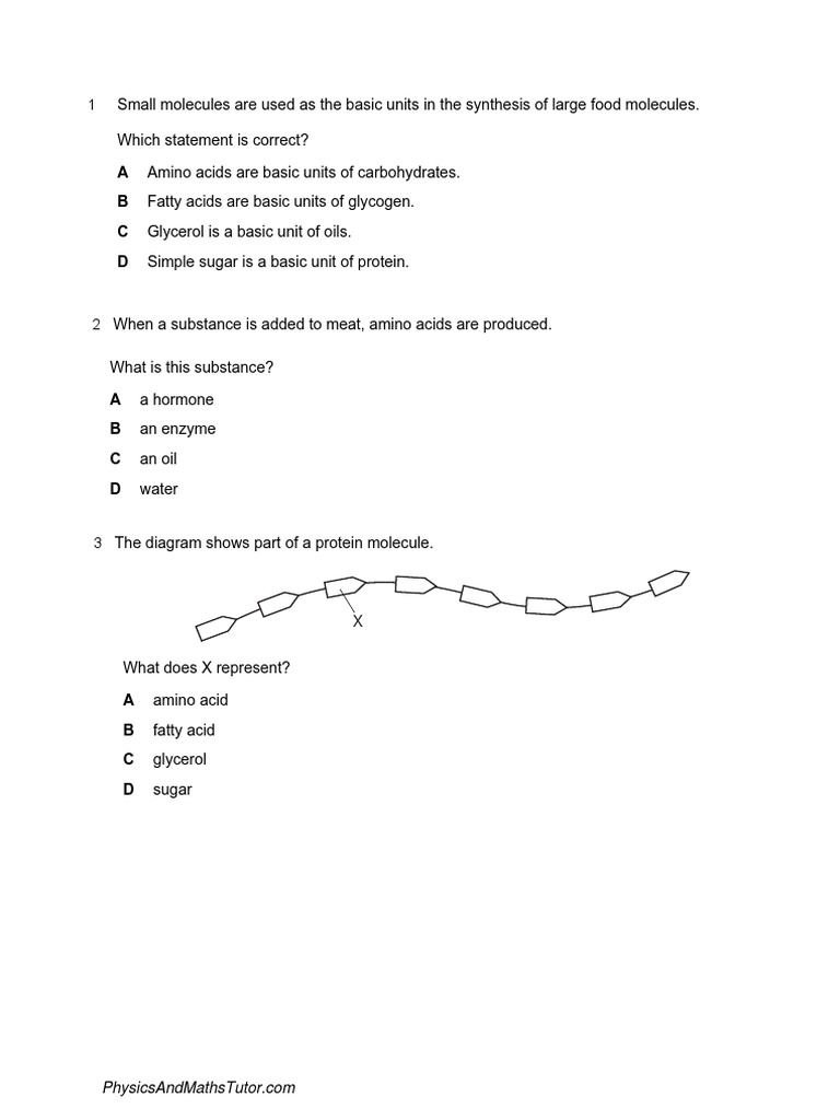 IGCSE Biology | PDF | Carbohydrates | Starch