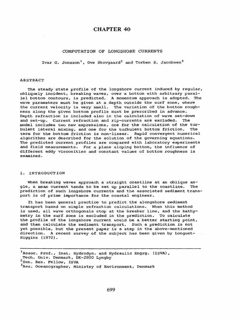 Computation of Longshore Currents | PDF