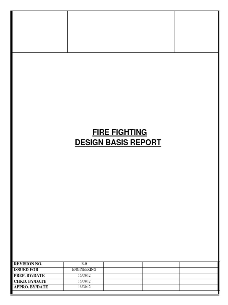 Fire Fighting Design Basis Report | PDF | Fire Sprinkler System | Pump