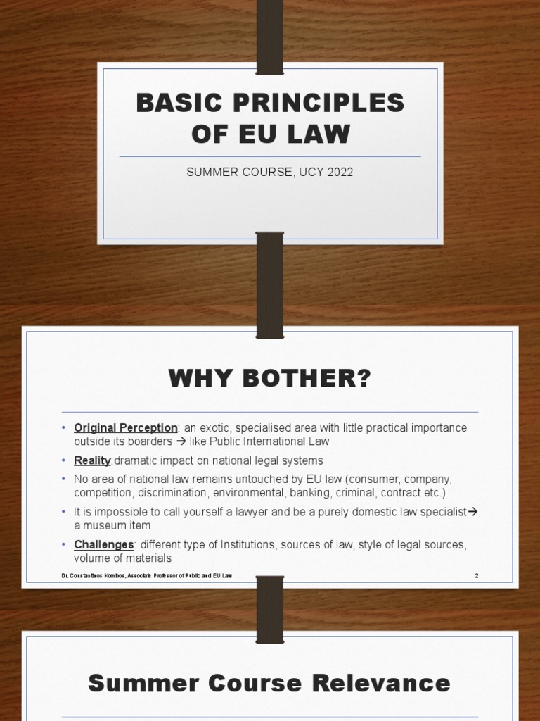 Basic Principles EUlaw | PDF | European Union Law | European Union