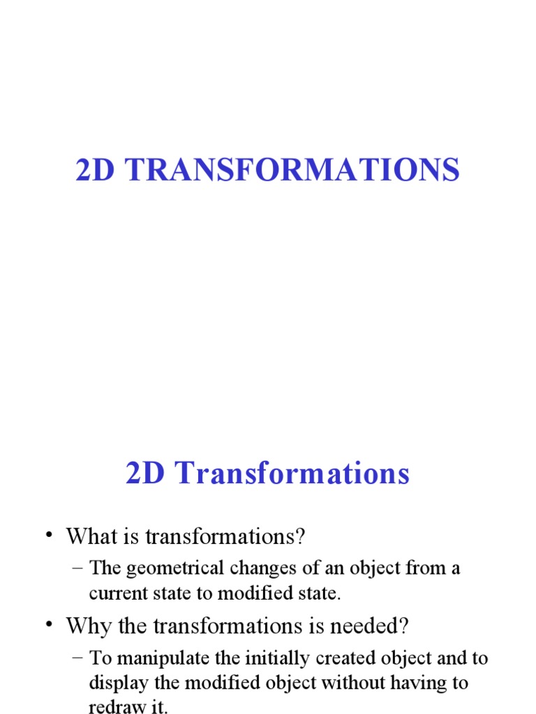 2d Transformations | PDF