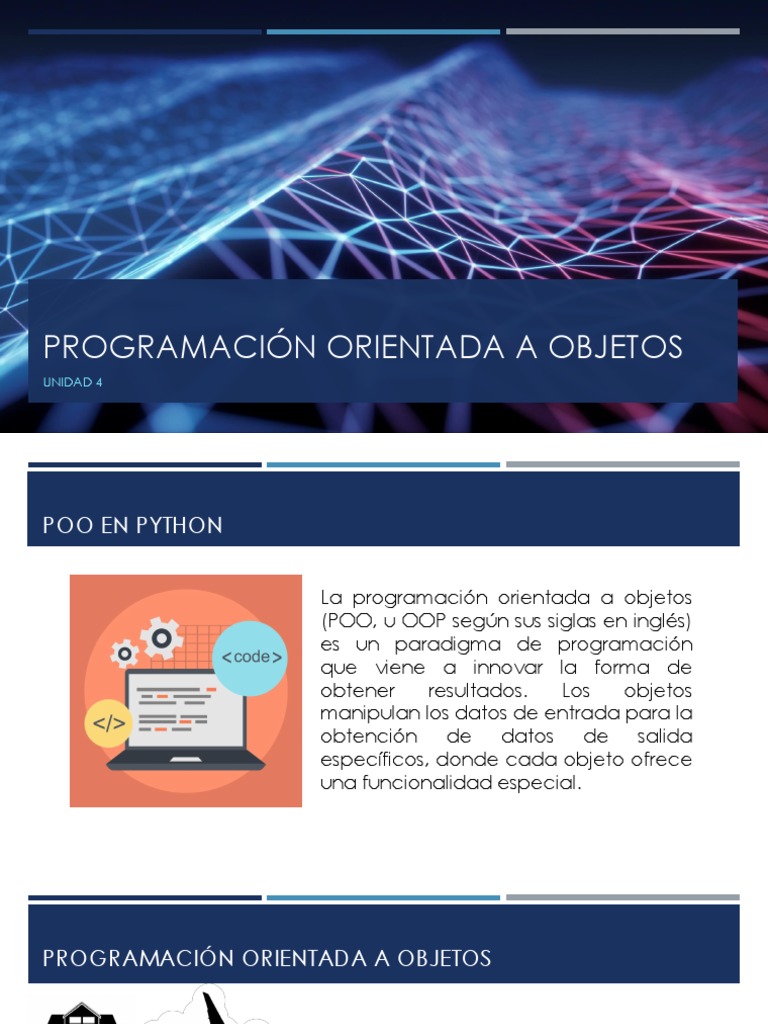 Unidad 4 Programación Orientada A Objetos Pdf Objeto Informática Programación Orientada