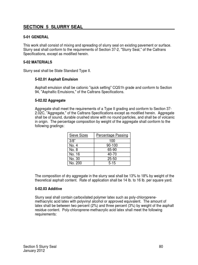 Guidance Technical Specification - Section 5 | PDF | Asphalt | Road Surface