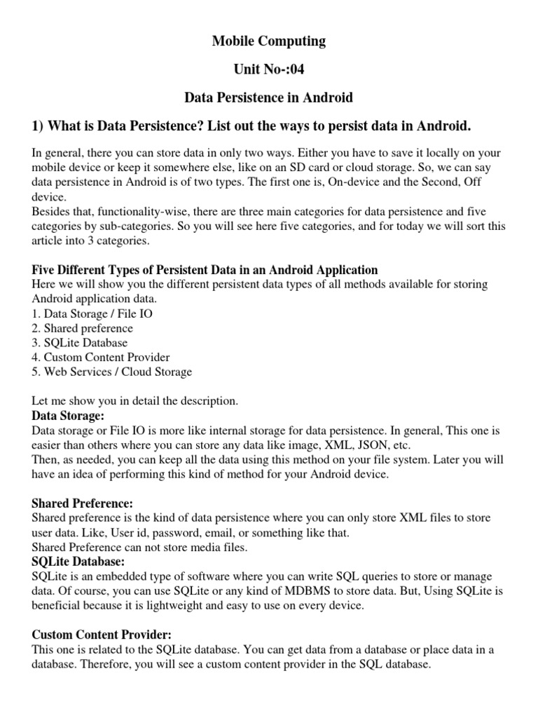 Unit 4 (Questions) | PDF | Databases | Method (Computer Programming)