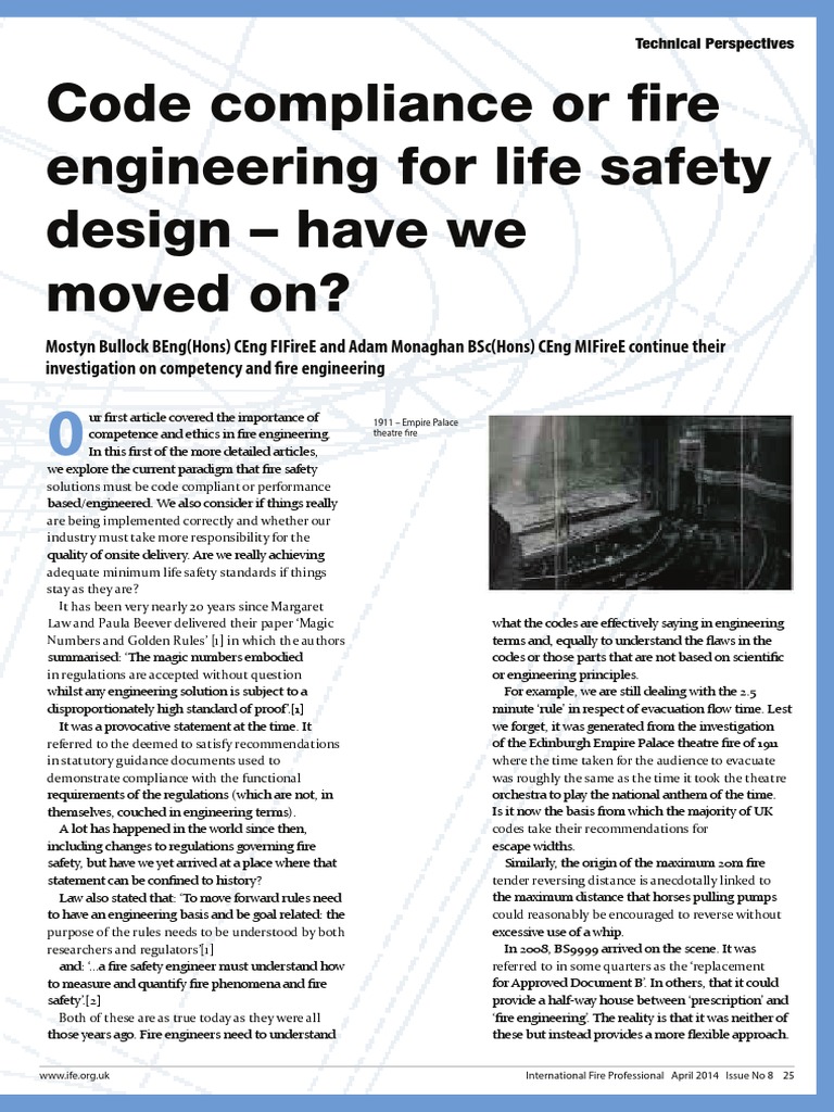 Code Compliance or Fire Engineering For Life Safety Have We Moved On ...
