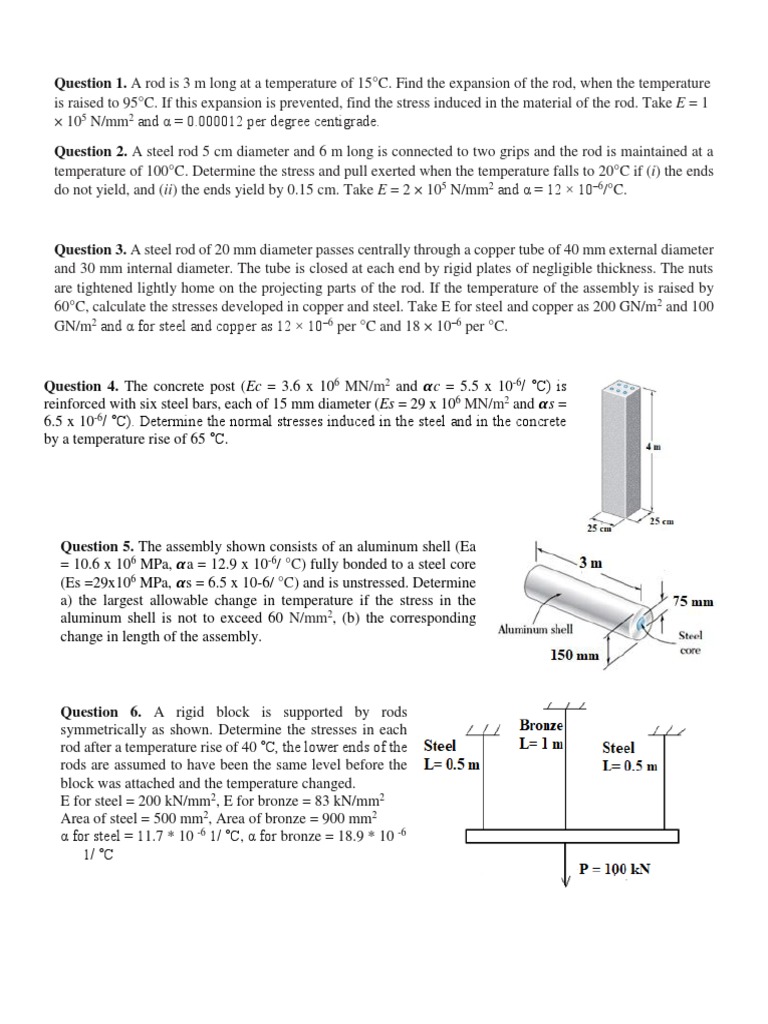 Determining Stresses, Displacements, and Temperature Changes in Structural Elements Due to ...