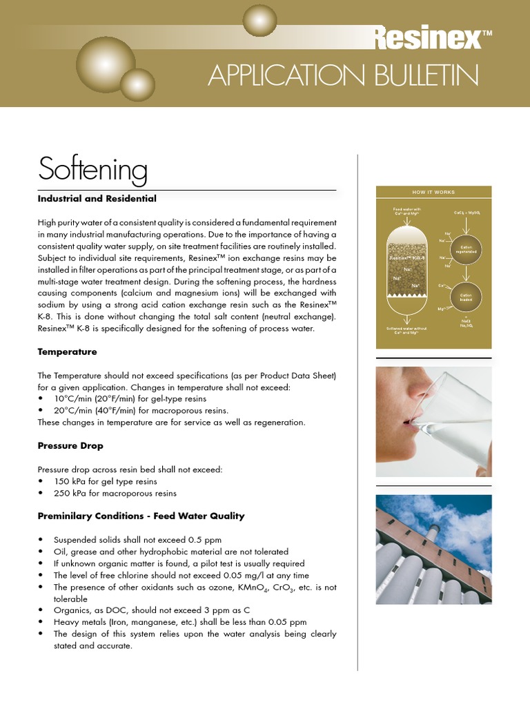 Jacobi Ab Resinex Softening A4 Eng A0613 | PDF | Ion Exchange | Water