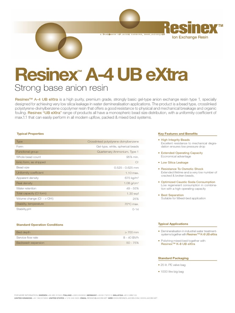 JACOBI TDS RESINEX A4UBeXtra A4 ENG A0816 | PDF