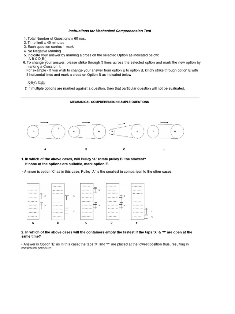 Mechanical Comprehension Test Guide | PDF | Gases | Chemical Engineering