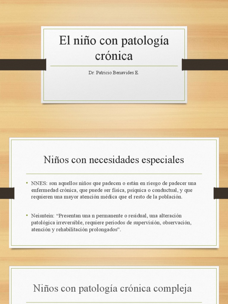 El Niño Con Patología Crónica | PDF | Condicion cronica | Cuidado de la salud