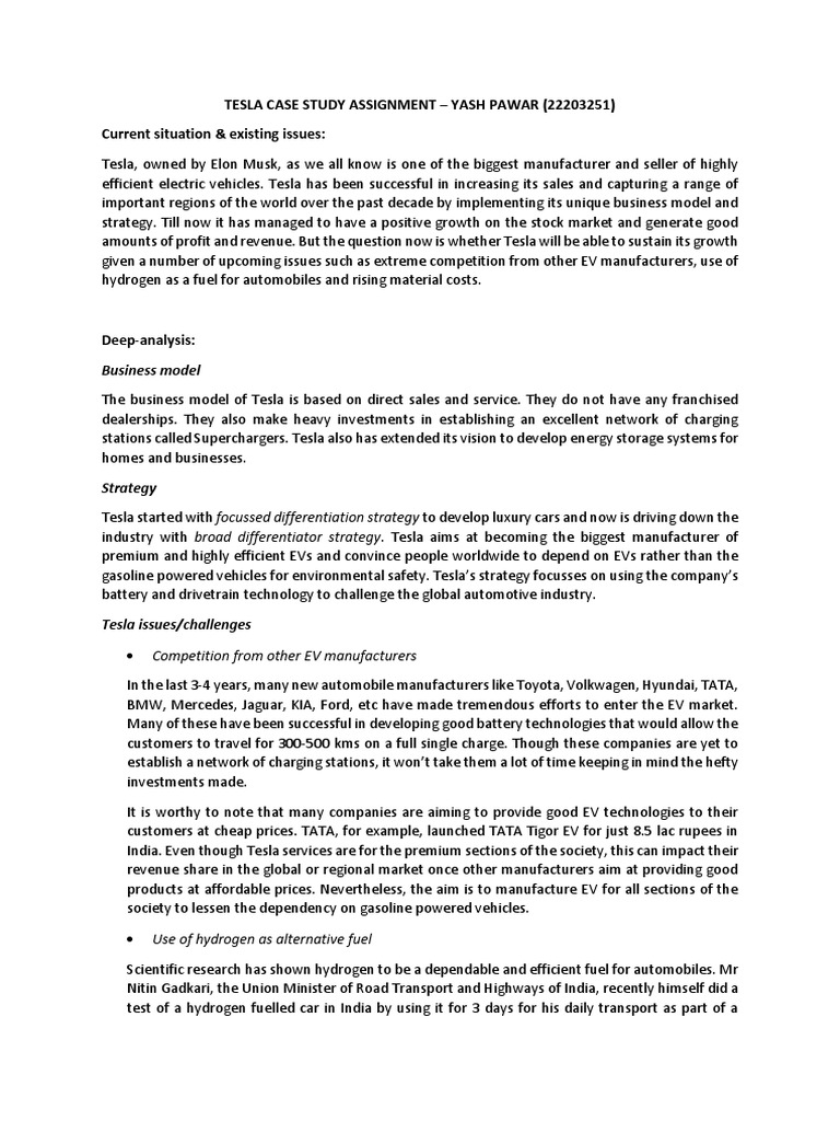Tesla case study | PDF | Electric Vehicle | Car