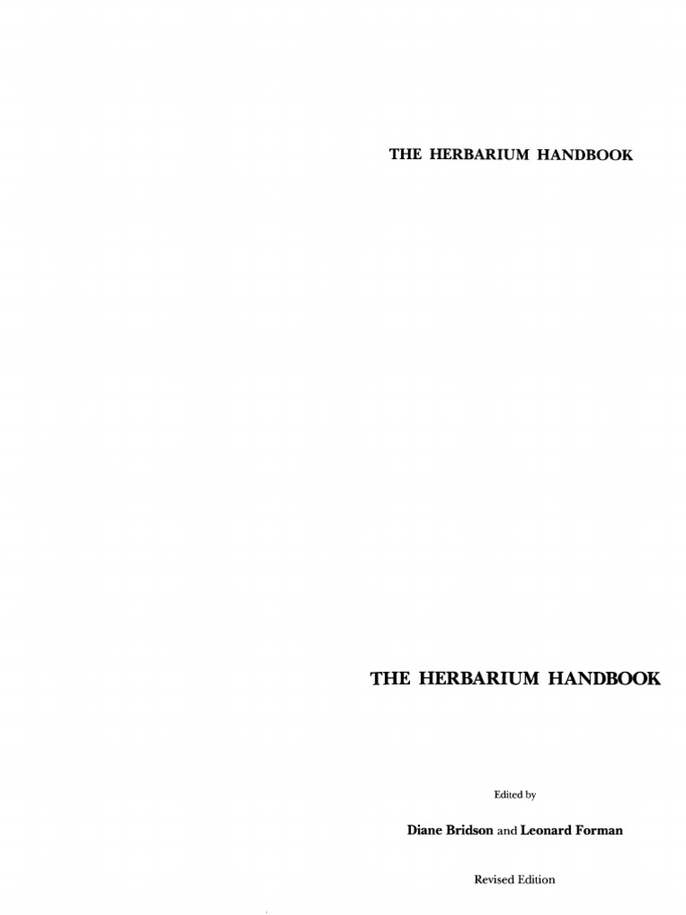 Bridson y Forman - 1989 - The Herbarium Handbook | PDF